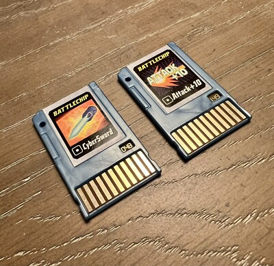 Megaman Battle Chips!!! Cyber Sword and Attack +10 Cards 048 And 149 | eBay