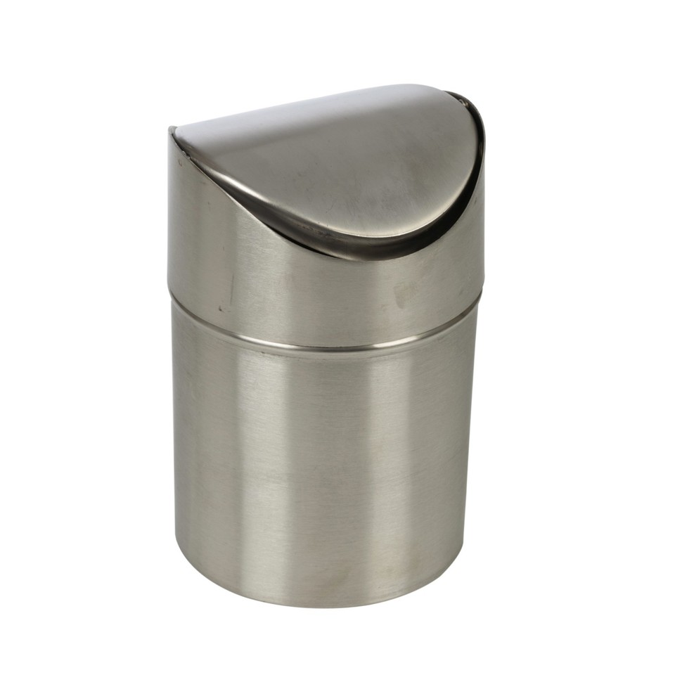 Stainless Steel 1.5L Small Recycling Bin Swing Lid Kitchen Waste ...