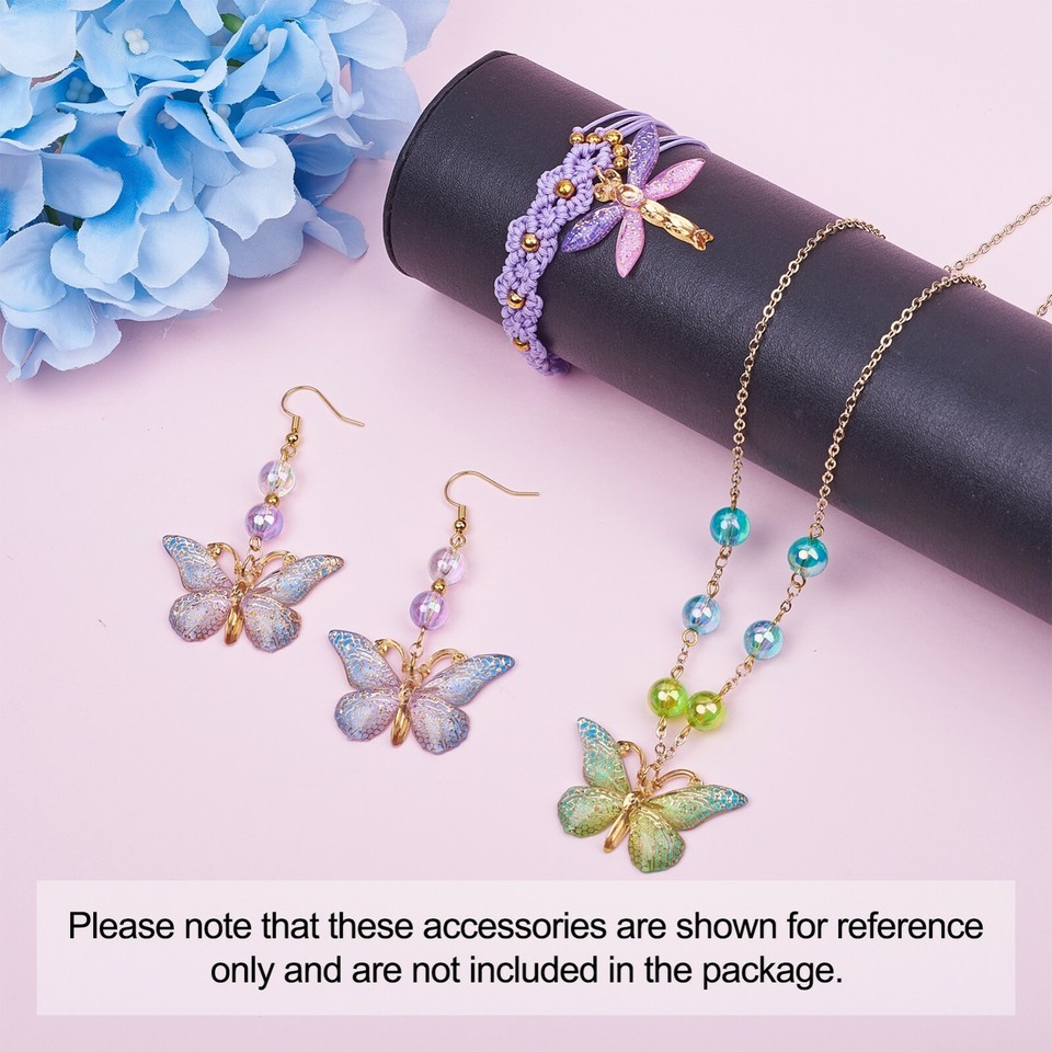 36Pcs Plastic Colorful Butterfly Dragonfly Pendants DIY Plastic ...