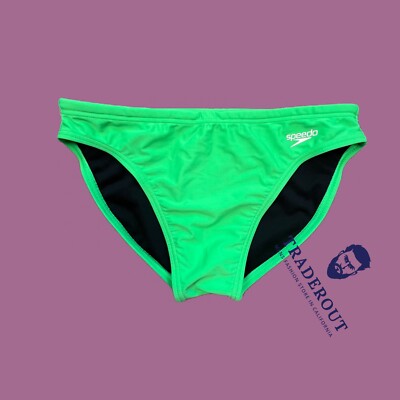 Speedo Men Green beach diving 2" swim Brief bikini Swimwear size 32 34 ...