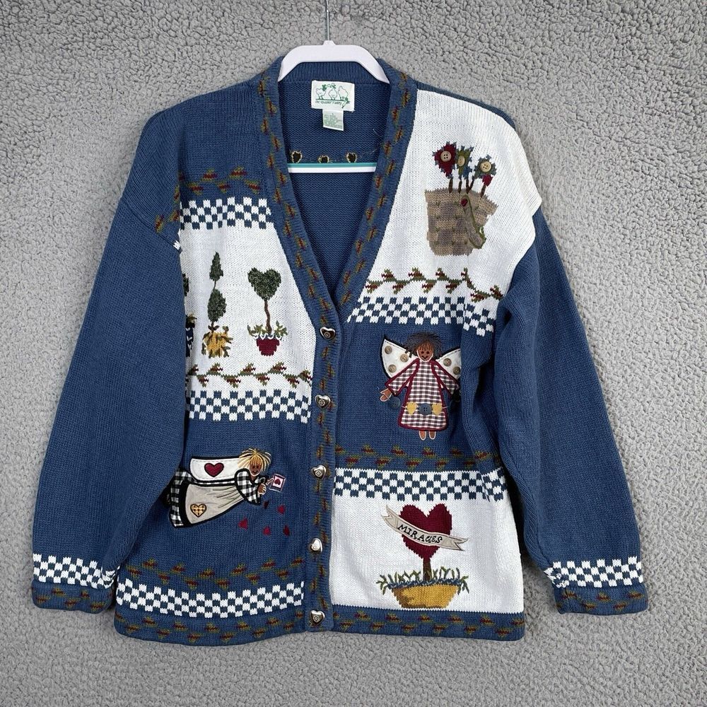 Quacker Factory Sweater Womens Large Colorblock Cardi… - Gem