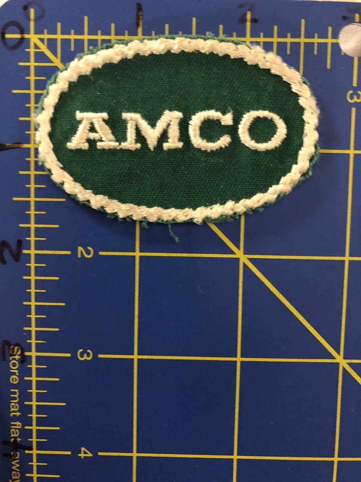Vintage AMCO Logo Patch Green White Manufacturing Farm & Construction ...