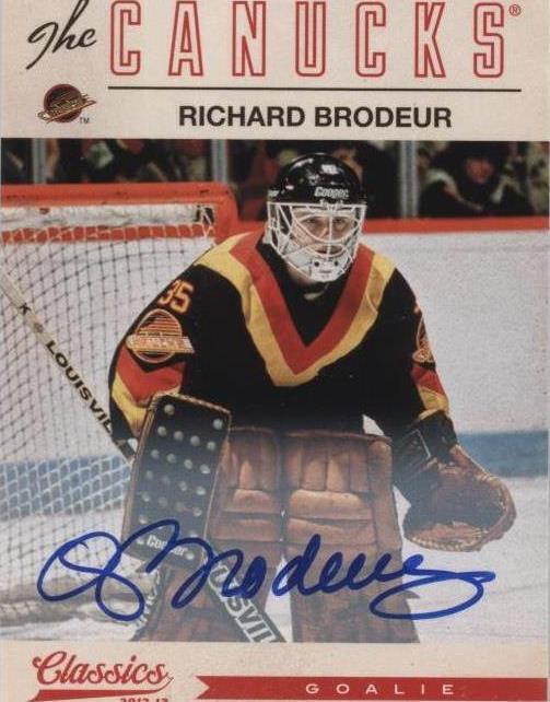 2012-13 Panini Classics Signatures - Richard Brodeur #55 Autographs (AU ...