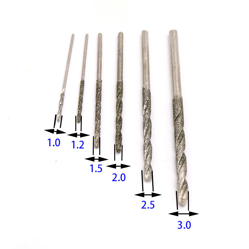Diamond Coated Twist Drill Bits 0.8mm 1mm 1.2mm 1.5mm 2mm 2.5mm 3mm 3 ...