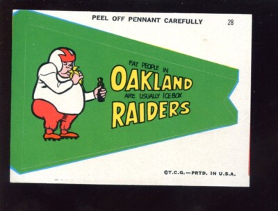 1967 Topps Football Card Insert Comic Pennant #28 Oakland Raiders EXMT ...