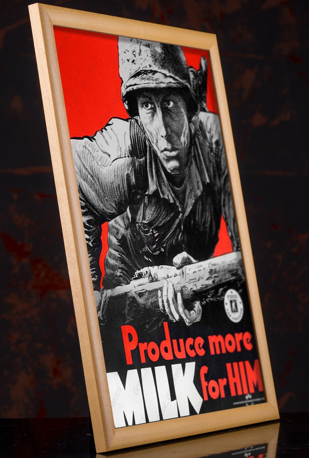 WWII Food Propaganda Poster - Produce More Milk for Him, WW2 American ...