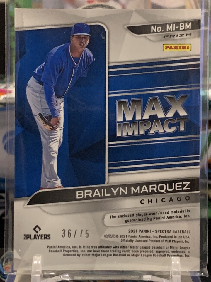 2021 Spectra Max Impact Materials Hyper Prizm /75 Brailyn Marquez ...