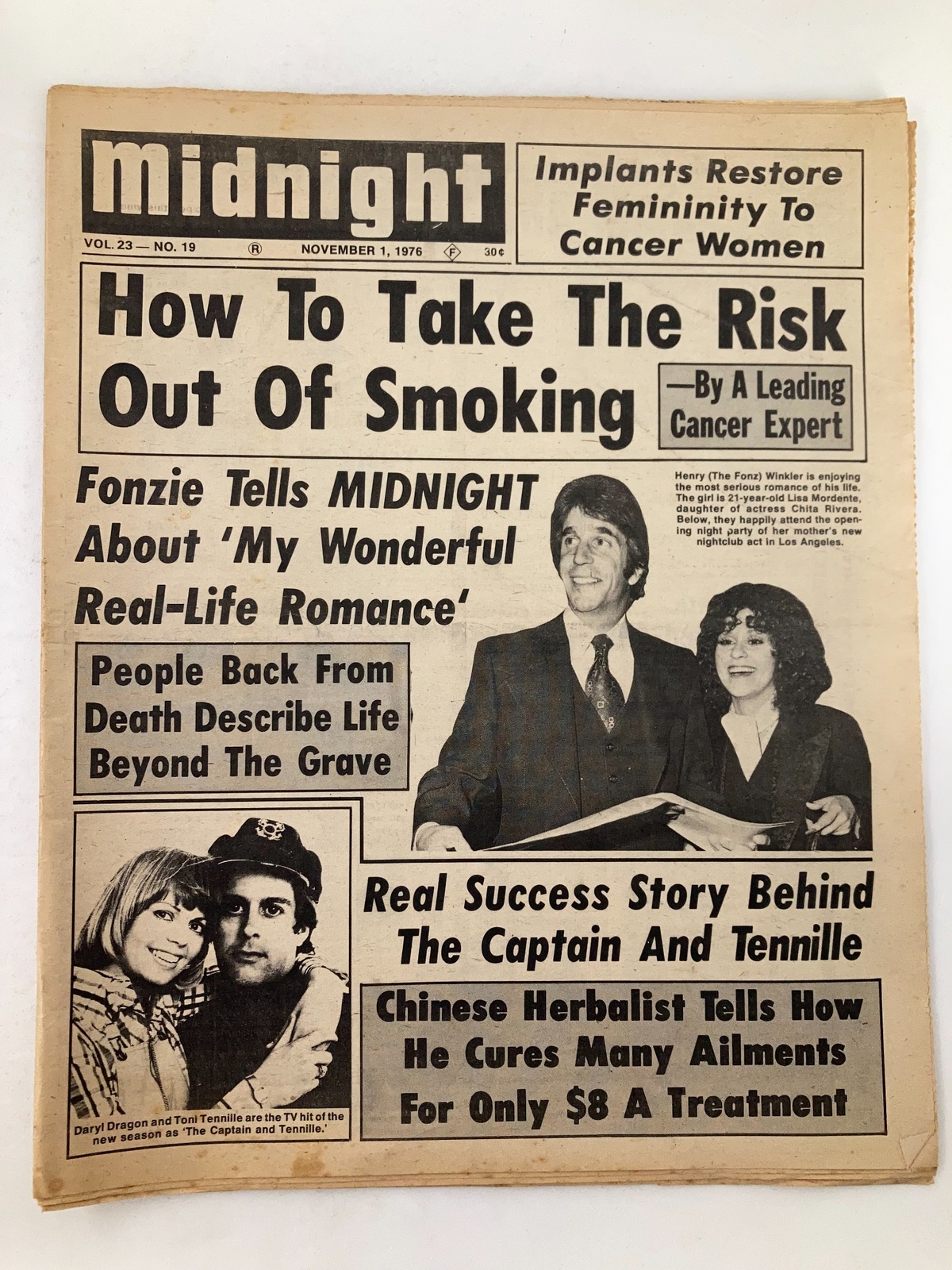 Midnight Tabloid November 1 1976 Vol 23 #19 Henry Winkler and Lisa ...
