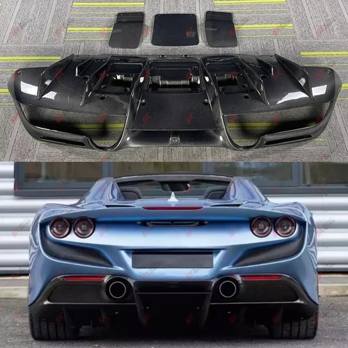 Bodykit For Ferrari F8 Carbon/Forged Carbon Gloss Black Rear Bumper ...