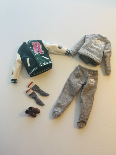 Barbie X 50 Roots Doll Curvy Outfit Bomber Jacket Sweatsuit Socks Boots ...