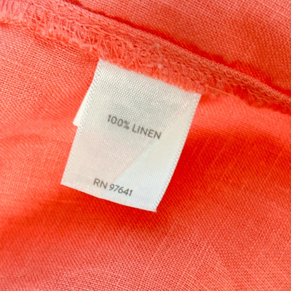 J. Jill Love Linen Pintuck Long Sleeve Button Up Tunic Womens M Beachy ...