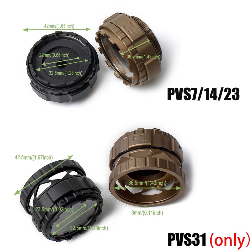 Adjustable NVG Objective Lens Scope Cover for PVS-14 PVS-31 Night ...