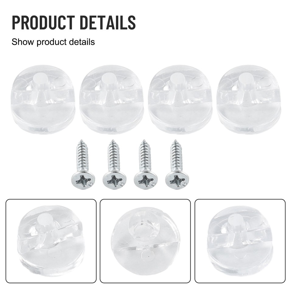 Mirror Wall Hanging Fixing Screws 4pcs Frameless Clips Glass Bracket ...