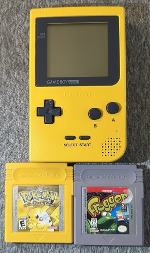 Nintendo Gameboy Pocket Yellow Console w/Two Games (Pokémon Yellow ...