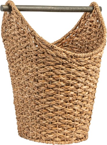 Braided Oval Toilet Paper Basket with Wood Bar, Modern, Decorative ...