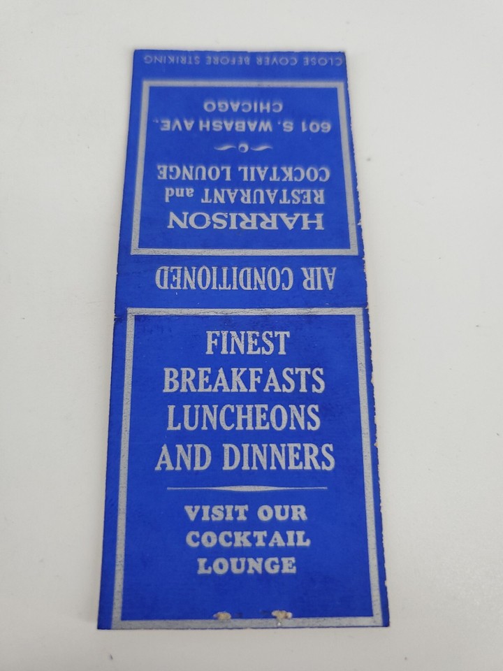 Harrison Restaurant Chicago Illinois Matchbook Cover | eBay