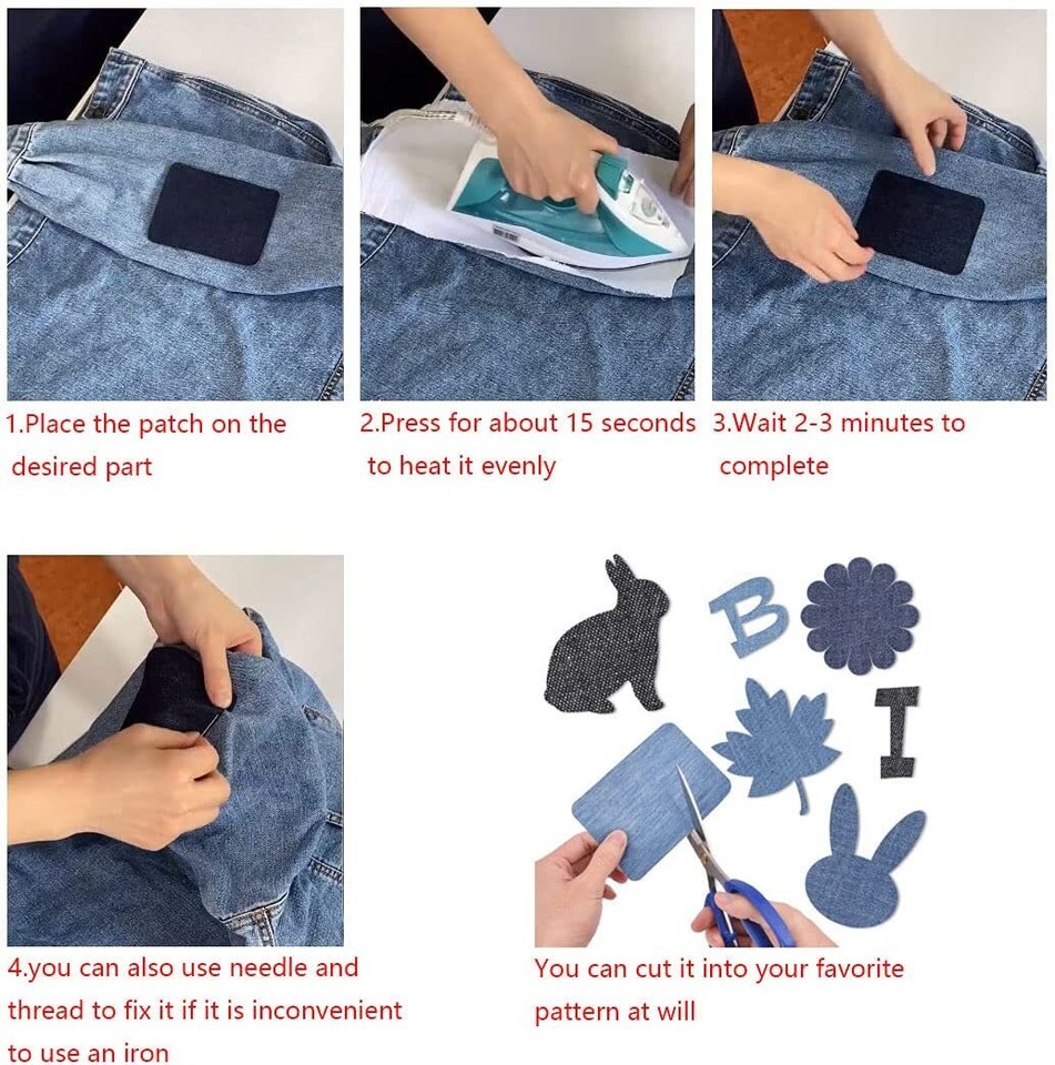 Iron on Patches for Clothing Repair 20PCS Jeans Denim Patches Kit 3" by ...