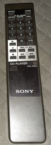 Genuine OEM Sony RM-D190 CD Player Remote Control for CDP-391 - Tested ...