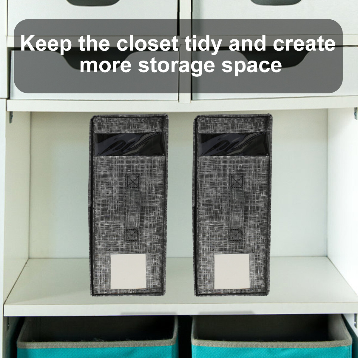 2X Bed Sheet Organizer Foldable Sheet Storage Bins Closet Organizers ...