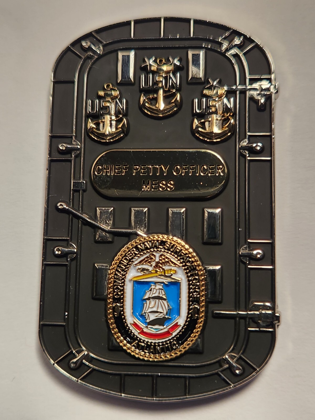 US Navy CPO Mess COMMANDER NAVAL SURFACE FORCE Watertight door b63 | eBay