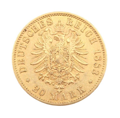 1883 A Germany Prussia 20 Mark gold coin EF | eBay