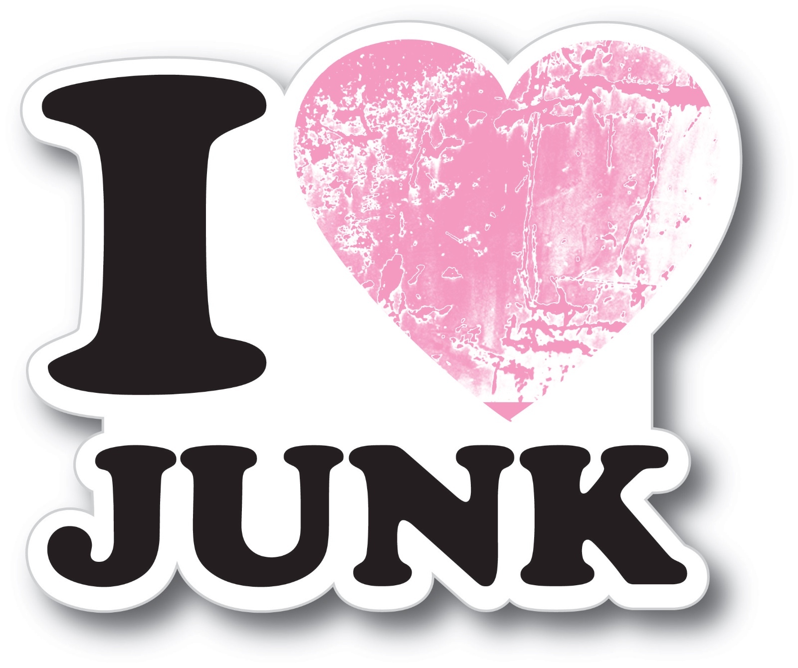 Pink I love Rusty Junk Sticker Decal Antique Pickers Junk Collectors ...