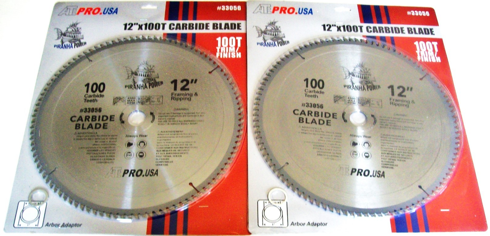 2 ATE PRO 12" PIRANHA 100T CARBIDE CIRCULAR TABLE COMPOUND MITER SAW ...
