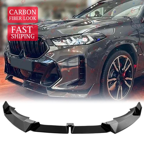 For BMW G06 X6 M Sport 2023 2024 Glossy Black Front Bumper Lip Splitter ...