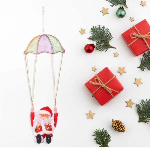 Christmas Santa with Parachute Ornament Mini Parachute Santa Doll Toy ...