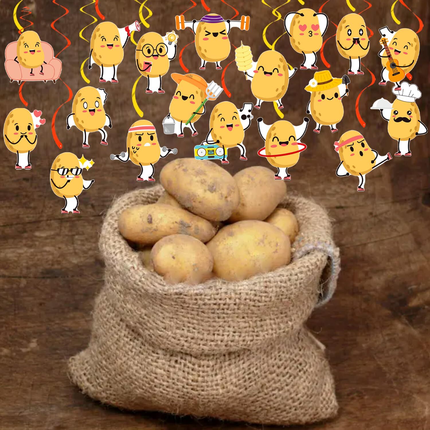 20PCS Potato Party Hanging Swirls Streamers for Potato-Themed Party ...