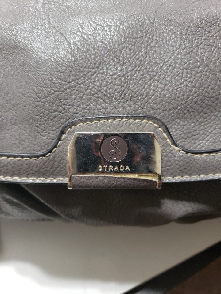 Strada Gray Leather Handbag | eBay