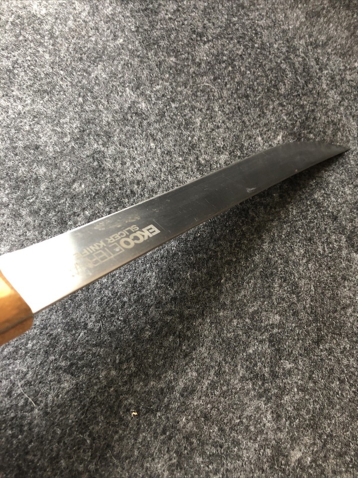EKCO Eterna Slicing Knife, Wood Handle 8" Blade, Made in Japan | eBay