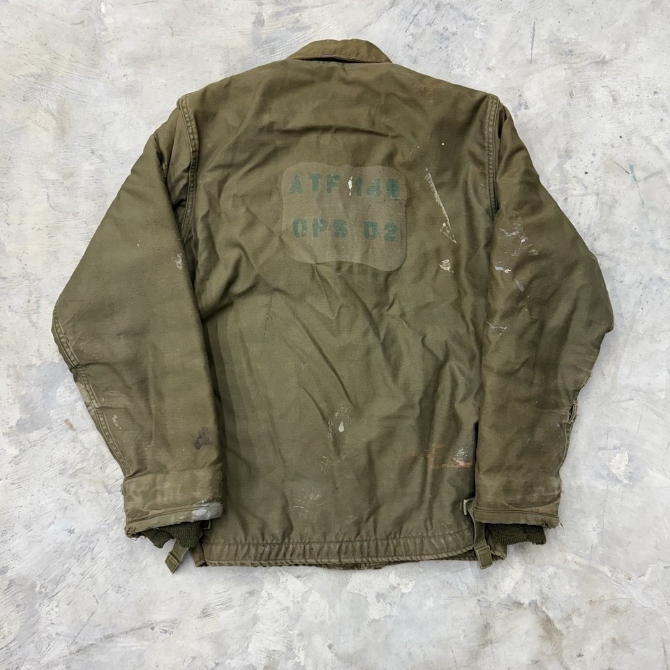 True Vintage 60s US Navy first pattern A-2 Deck Jacket Medium Vietnam ...