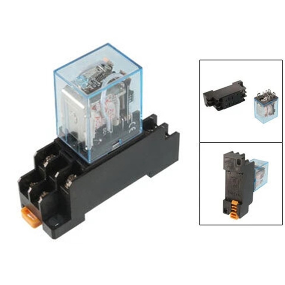 DIN Rail Relay AC 24V Coil 35mm DIN Rail Mount Electromagnetic Relay 8 ...