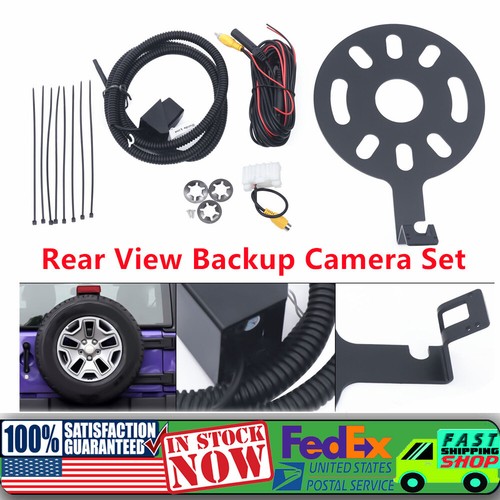 Rear View Backup Camera Kit w/ Spare Tire Bracket For 2007-2018 Jeep ...
