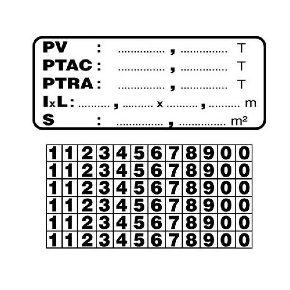 Plaque De Tare Adh sive 100 X 40 Mm Voiture Utilitaire Remorque Camion