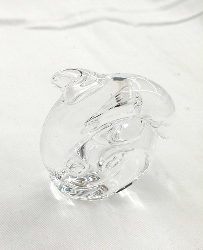 Steuben Glass Dolphin Crystal Paperweight Figurine 8cm with Box from ...