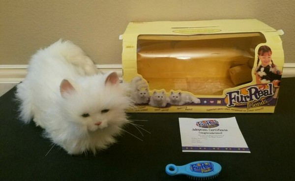 FurReal Friends Cat White Persian Blue Eyes Tiger 2002 Brush ...