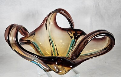 J.I. Co Jordan Imports Venetian Art Glass Bowl Sculpture Murano Italy ...