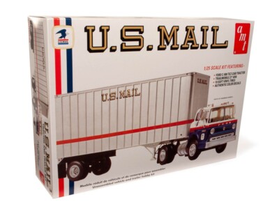AMT Ford C900 US Mail Truck w/USPS Trailer 1:25 Scale Model Kit | eBay