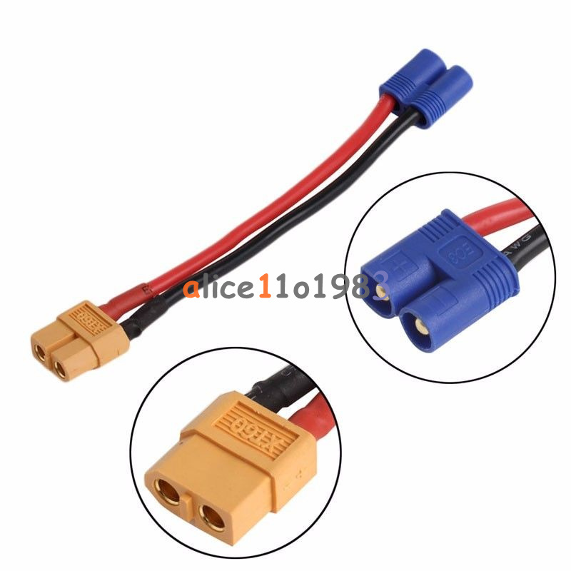 EC2 Banana Male Connector To XT60 Plug Wire Female Adapter for RC Lipo ...