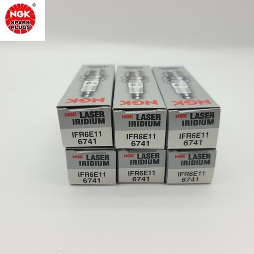 6PCS NGK IFR6E11 6741 Iridium Platinum spark plugs For Mitsubishi ...