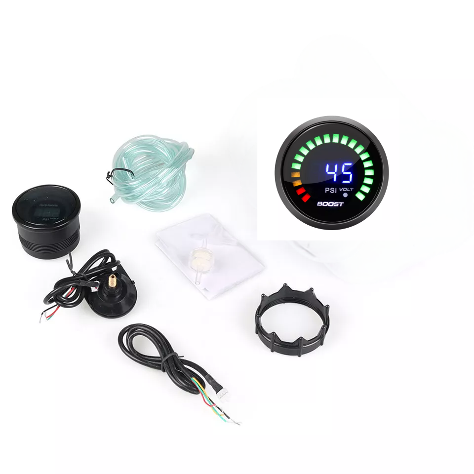 2''52mm Car Digital Analog LED Turbo Boost Gauge Pressure Meter Psi ...