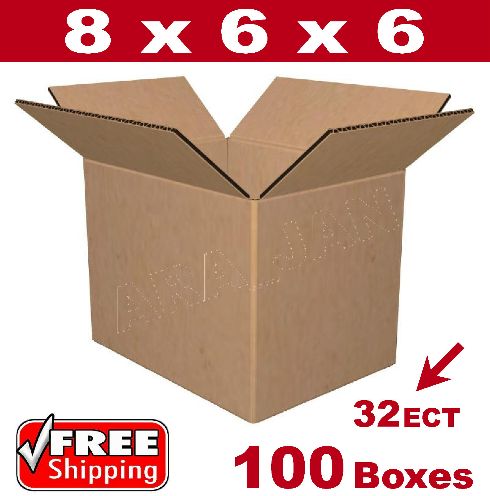 100 - 8x6x6 Cardboard Boxes Mailing Packing Shipping Box 32ECT ...