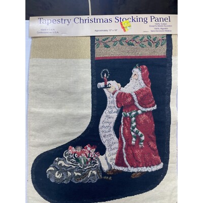 Tapestry Christmas Stocking Panel Santa Victorian Vintage 13" x 18" | eBay