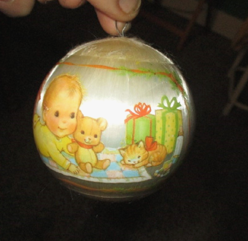 Vintage 1978 Hallmark Baby's First Christmas Tree Satin Ornament ...