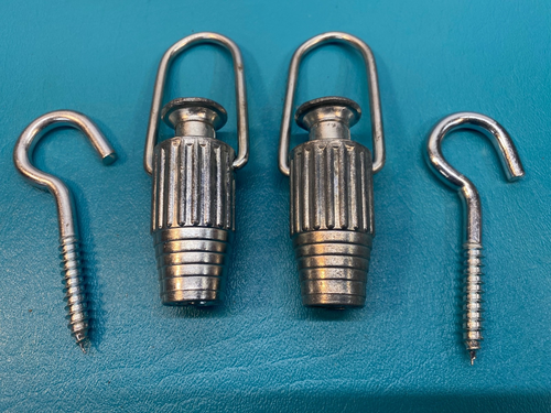 4Pc. Clothesline Tensioners, Laundry Line Tightener, w/ Hooks for ...