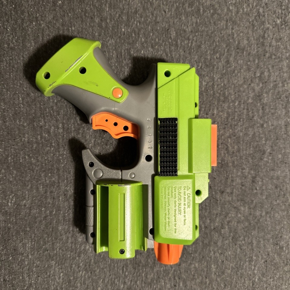 2005 Hasbro NERF Crossfire Strikefire Green Pistol Dart Gun Rare ...