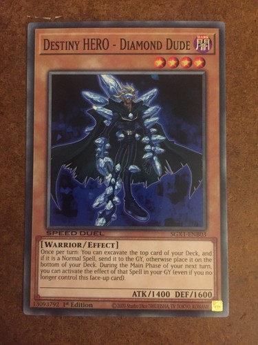 Destiny HERO Diamond Dude SGX1-ENB03 Yugioh Card Speed Duel Academy | eBay