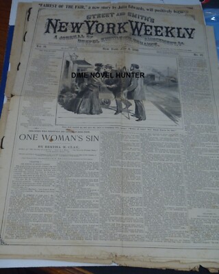 NEW YORK WEEKLY BERTHA M CLAY ONE WOMANS SIN 07-04-1896 STORY PAPER ...